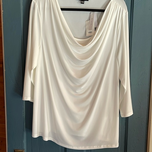 Premise | Tops | Nwt White Draped Blouse | Poshmark